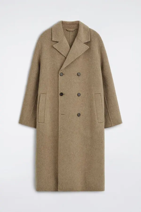 Cos Double-faced Wool-blend Long Coat - Beige