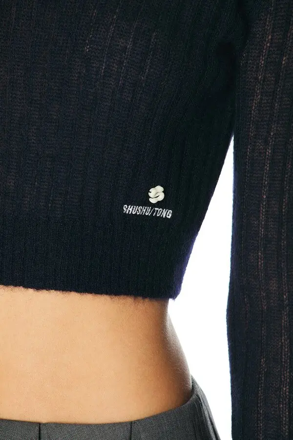 SHUSHU/TONG Lapel Knit Top