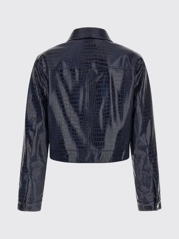 Pinko Short Faux Leather Jacket With Crocodile Effect And Zip Closure