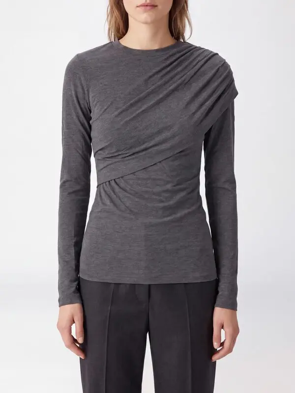 Isabel Marant Étoile Draped Long-sleeved Viscose Top - Grey
