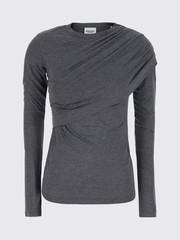 Isabel Marant Étoile Draped Long-sleeved Viscose Top - Grey