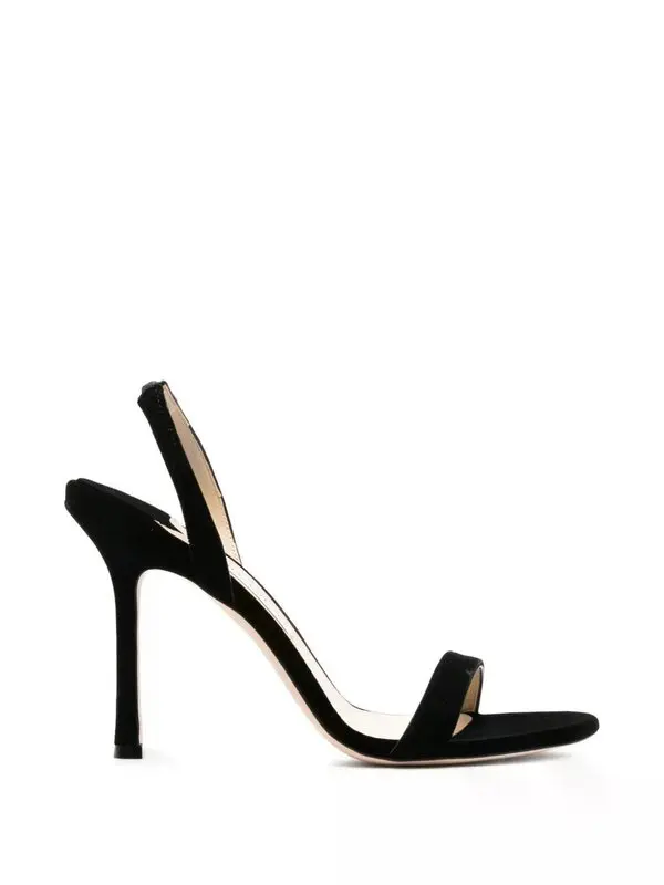 JIMMY CHOO Jenn Velvet Sandals - Black