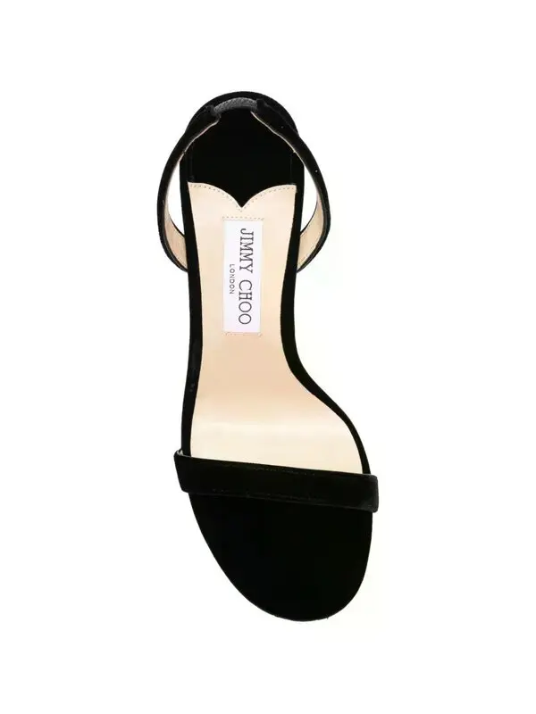 JIMMY CHOO Jenn Velvet Sandals - Black