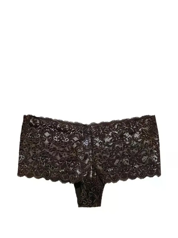 Hanro Moments Lace Briefs - Brown