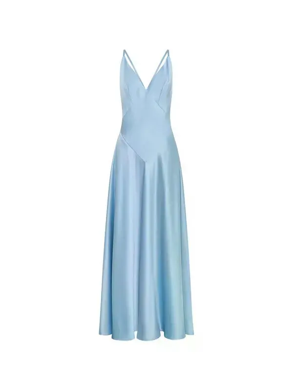 Anna Quan V-neck Posey Maxi Dress - Blue