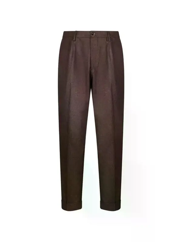 DELL'OGLIO Pleated Turn-up Trousers
