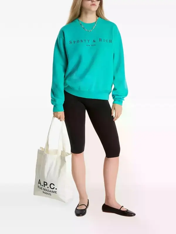 Sporty & Rich Embroidered Crew-neck Sweater