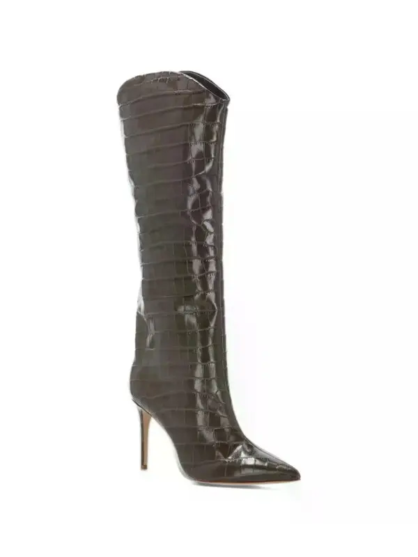 Schutz Maryana Croc-effect Pointed-toe Boots