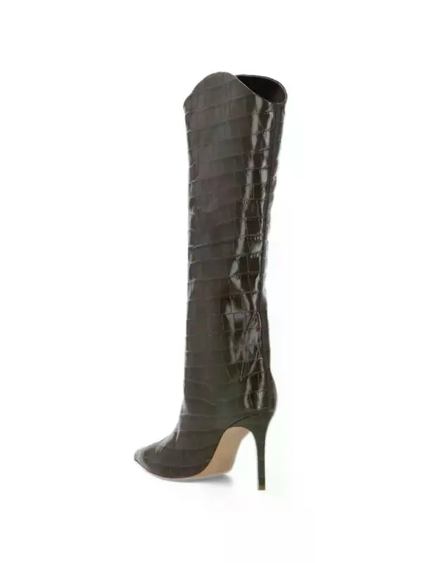 Schutz Maryana Croc-effect Pointed-toe Boots