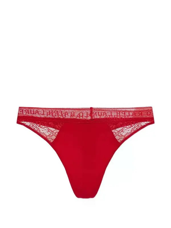 Polo Ralph Lauren Lace-trim Logo-waistband Thongs