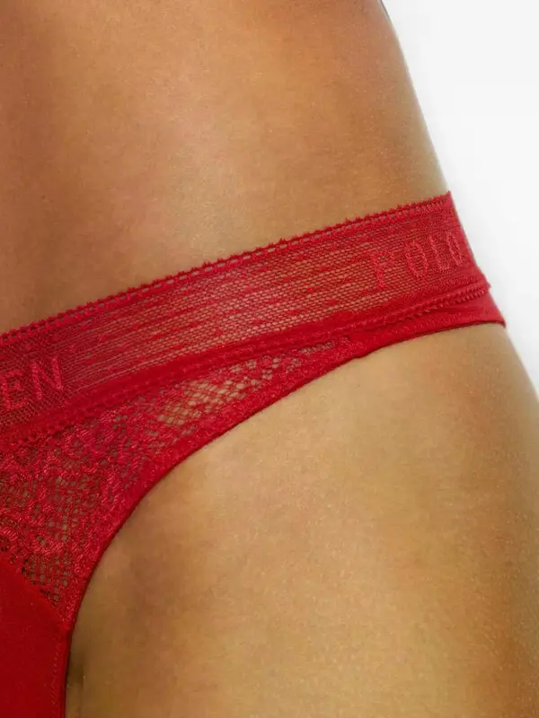 Polo Ralph Lauren Lace-trim Logo-waistband Thongs