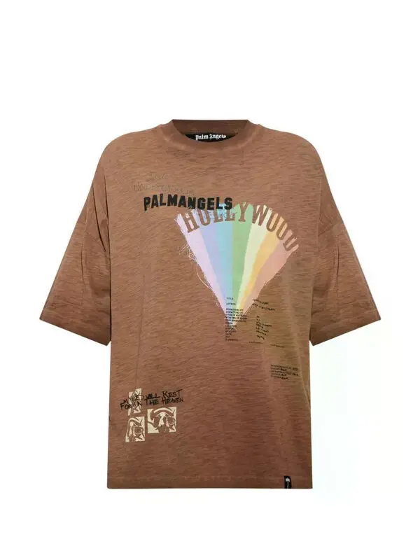 Palm Angels Neon Boulevard Loose T-shirt - Brown