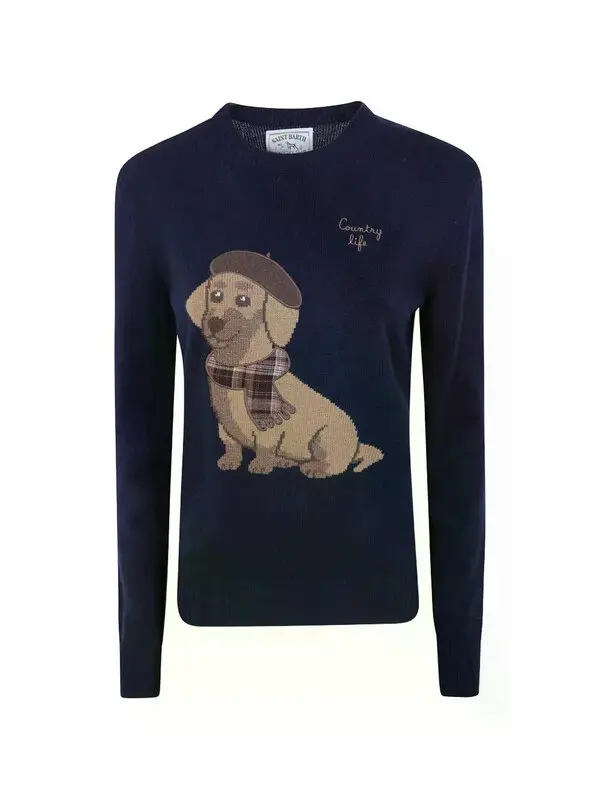 MC2 SAINT BARTH Dog-patch Wool Sweater - Blue