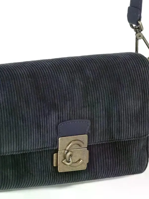 COCCINELLE Corduroy-effect Leather Shoulder Bag - Blue