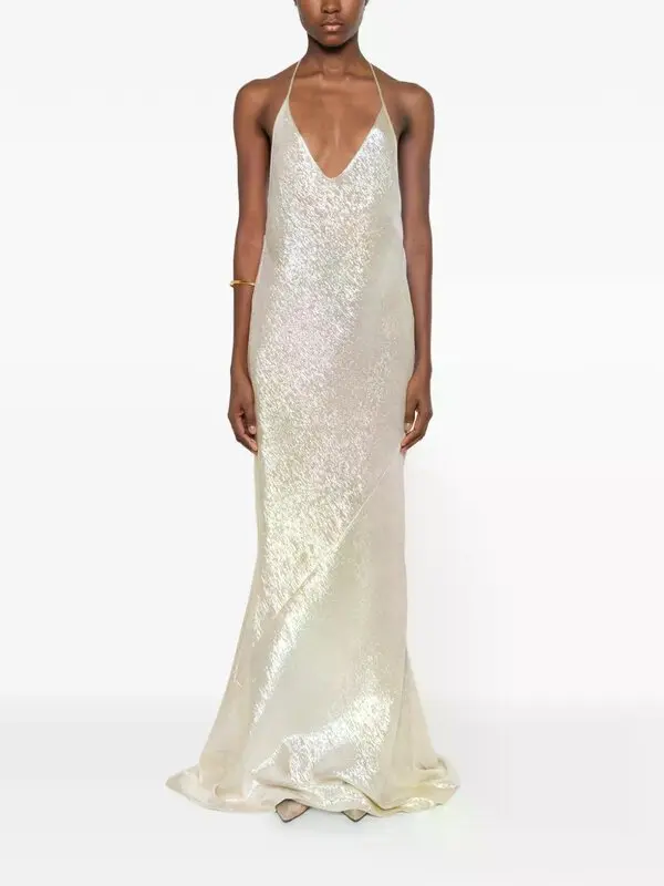 TOM FORD Metallic-effect Backless Maxi Dress