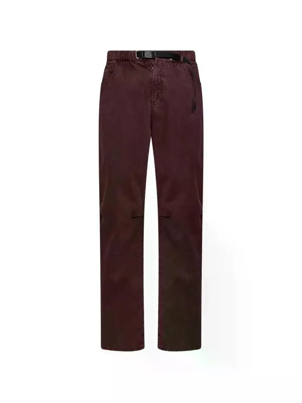 WHITE SAND Belted Straight-leg Trousers - Red