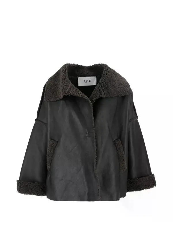 ELEH Shearling-trim Oversized Jacket - Black