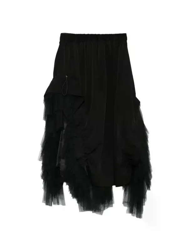 Noir Kei Ninomiya Tulle-layered Ruffled Skirt