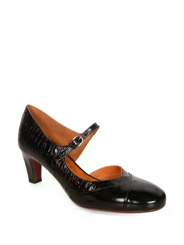 Chie Mihara Crocodile-effect Buckled Pumps