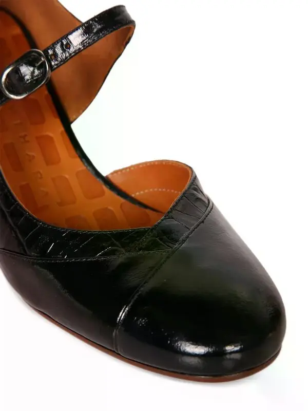Chie Mihara Crocodile-effect Buckled Pumps