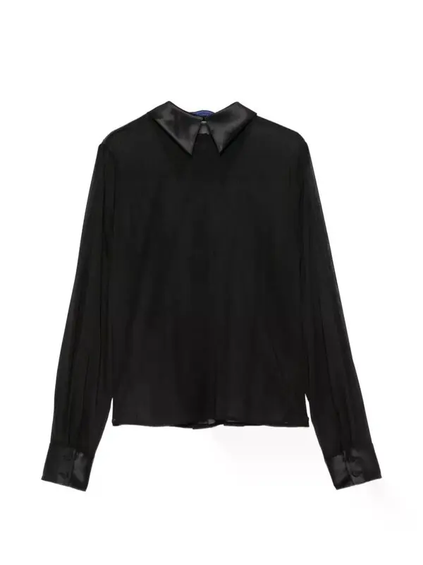STYLAND Sheer Silk-chiffon Shirt