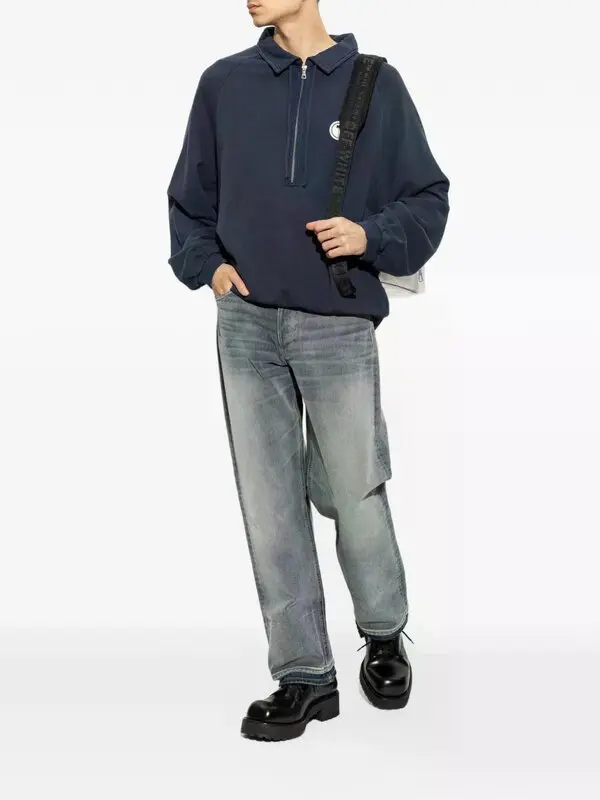 Palm Angels Palm Shadow Zipped Crew Polo Shirt