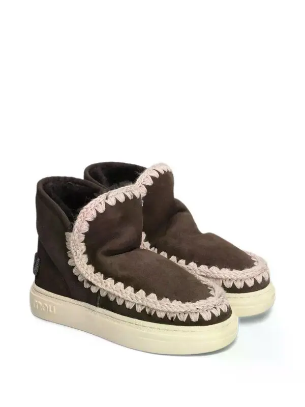 Mou Eskimo Crochet-trim Ankle Boots
