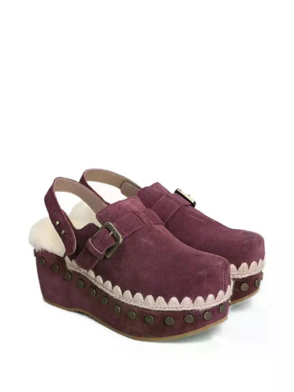 Mou Zeppe Studded Crochet-trim Sandals