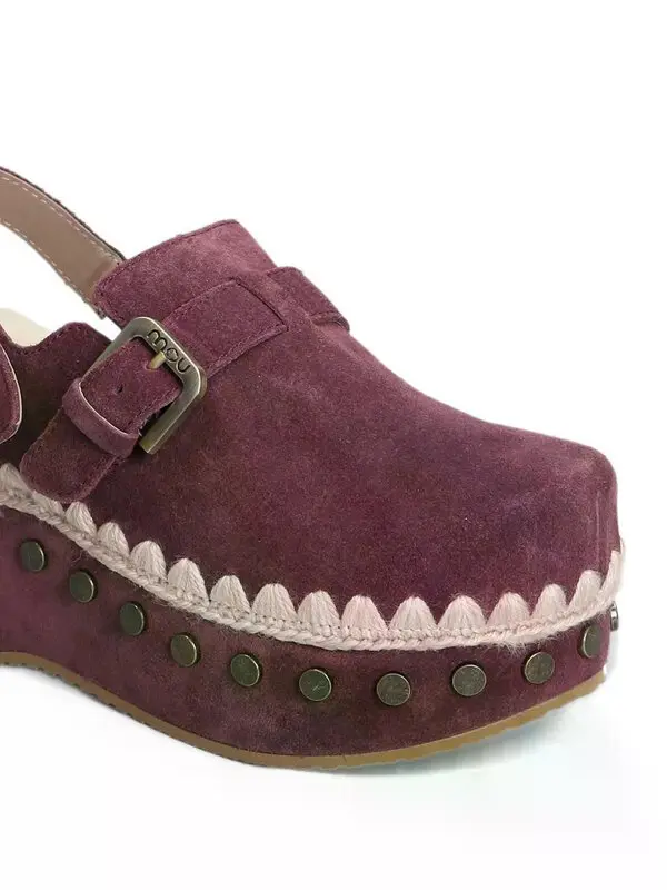 Mou Zeppe Studded Crochet-trim Sandals
