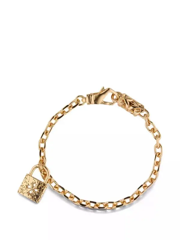 Emanuele Bicocchi Engraved Padlock Chain Bracelet - Gold