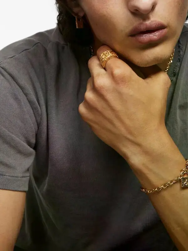 Emanuele Bicocchi Engraved Padlock Chain Bracelet