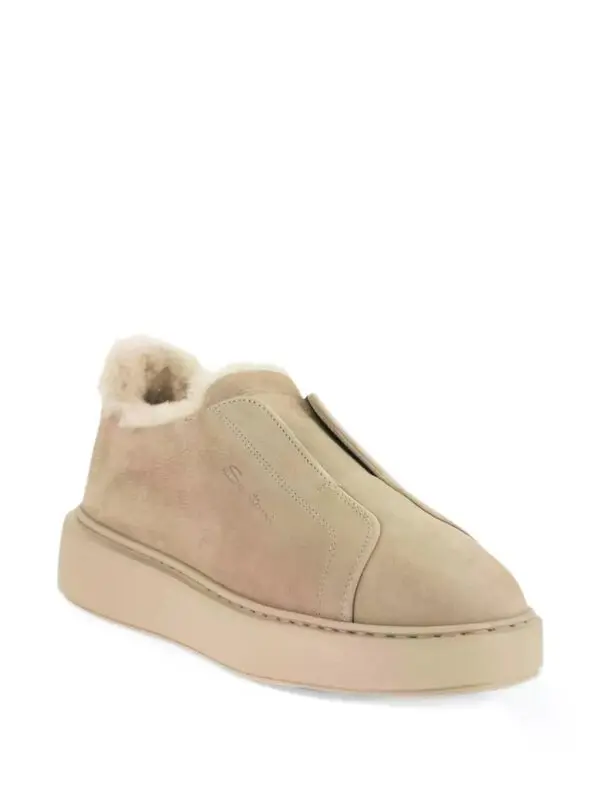 Santoni Victory-25 Shearling-lined Slip-on Sneakers