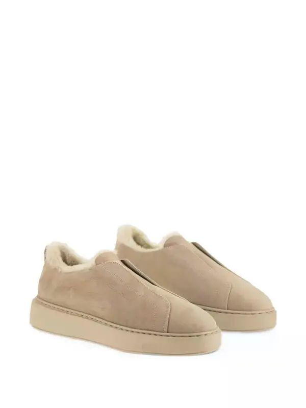 Santoni Victory-25 Shearling-lined Slip-on Sneakers
