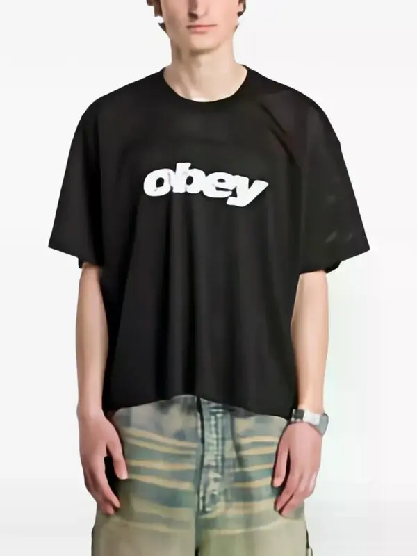 Obey Logo-print Mesh T-shirt