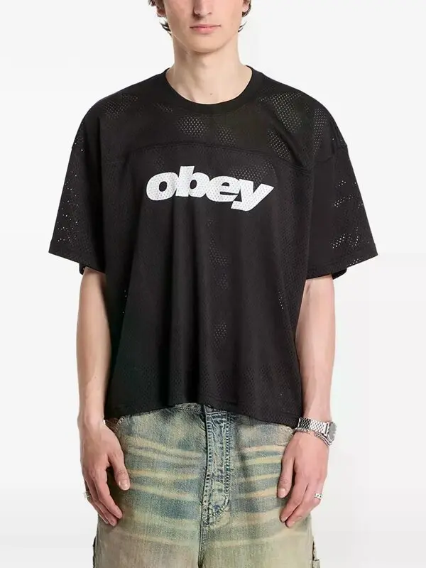 Obey Logo-print Mesh T-shirt
