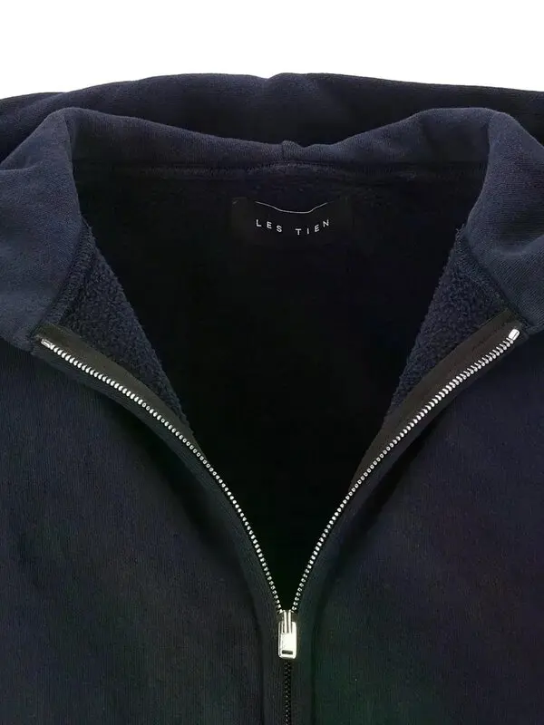 LES TIEN Raw-edge Zip-up Hoodie
