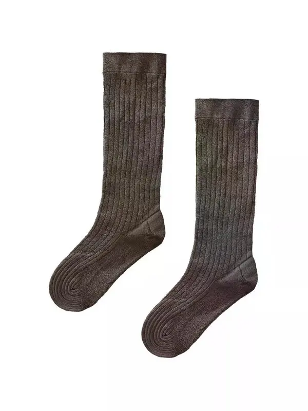 Wolford Shimmer Ribbed Knee-high Socks - Brown