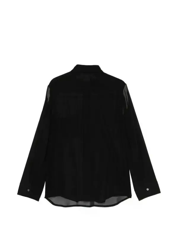 Comme Des Garçons Semi-sheer Panelled Shirt - Black