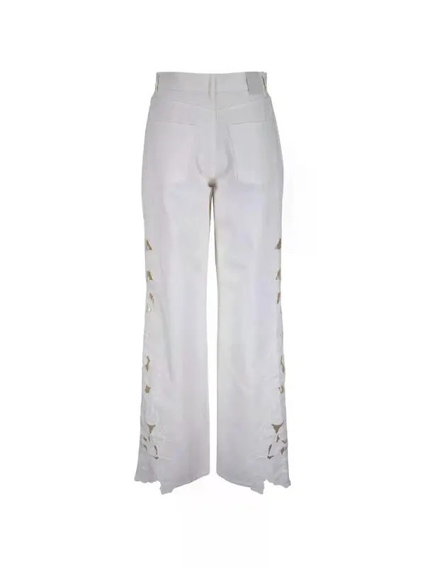 Simkhai Porter Cut-out Floral-embroidered Jeans - White
