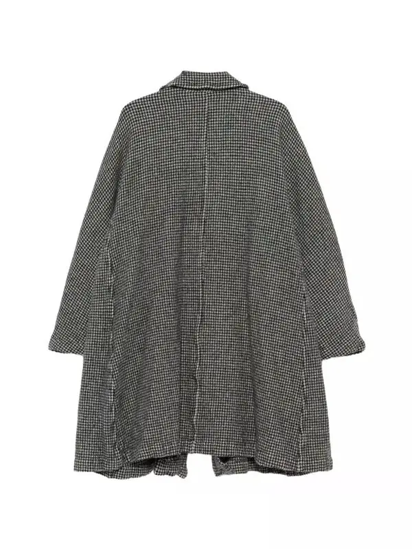 Comme Des Garçons Houndstooth-pattern Peter-pan-collar Coat