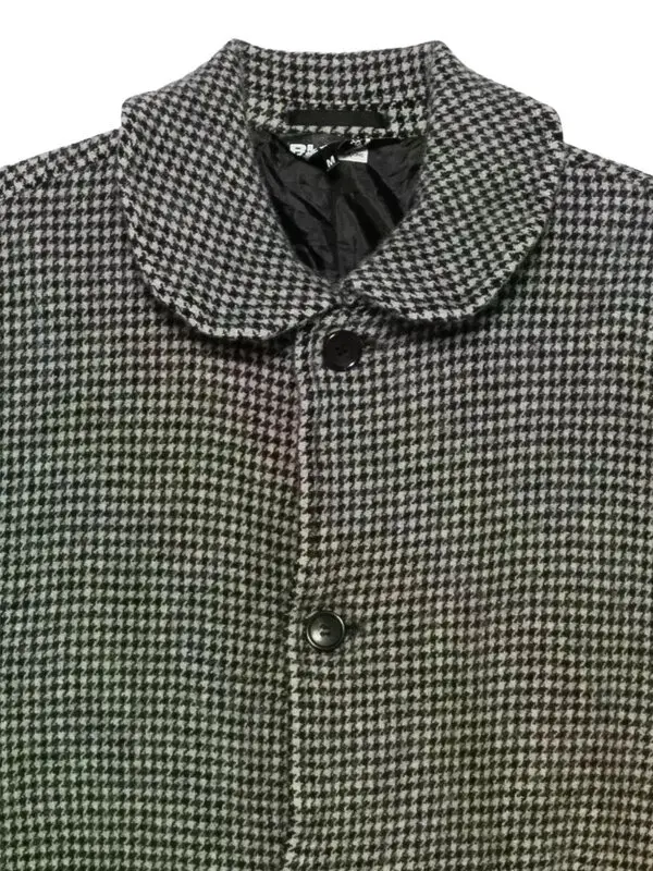 Comme Des Garçons Houndstooth-pattern Peter-pan-collar Coat