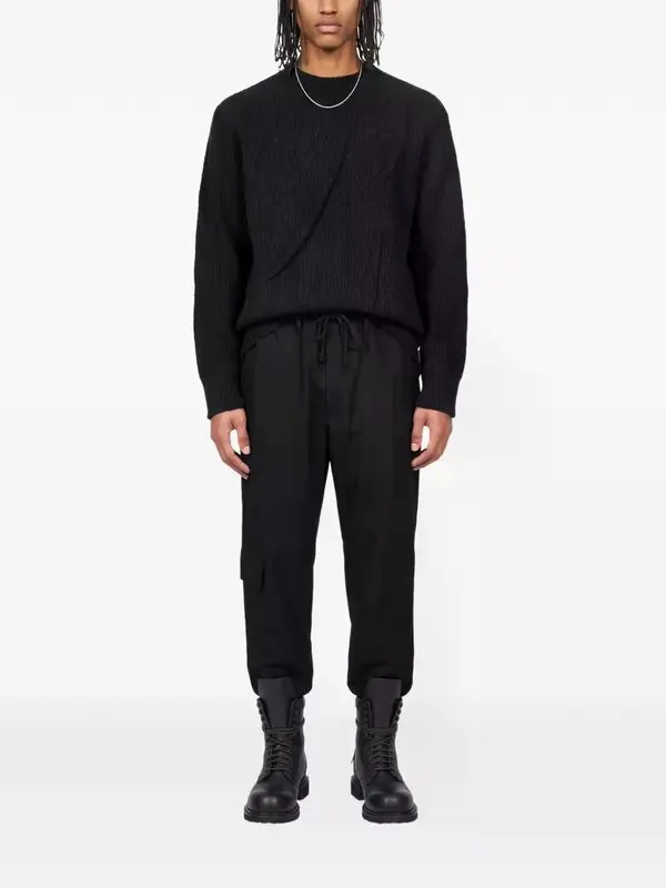 Yohji Yamamoto Ribbed-knit Draped Sweater