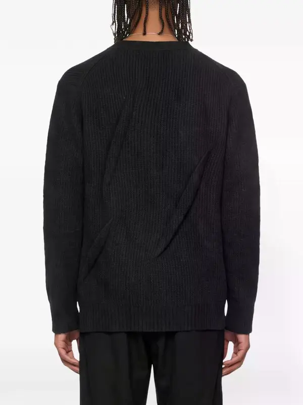 Yohji Yamamoto Ribbed-knit Draped Sweater