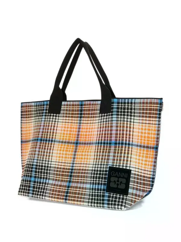 GANNI Check-pattern Tote Bag