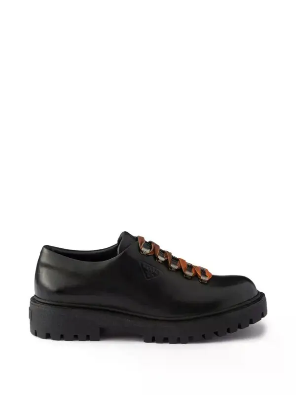 Prada Aged Leather Sneakers - Black