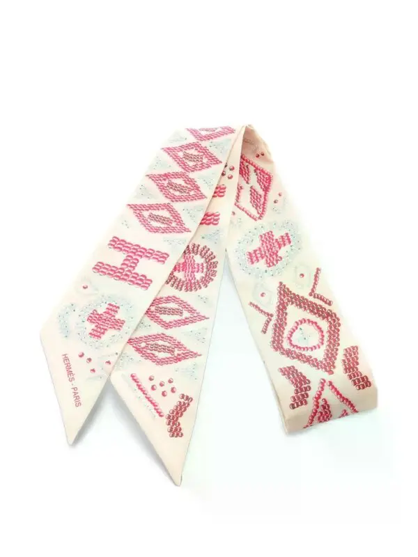 Hermès 2020s Kelly En Perles Scarf - Neutrals