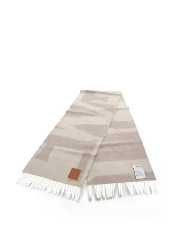 Loewe 2020s Anagram Fringed Scarf - Grey
