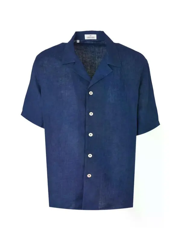 ALESSANDRO GHERARDI Short-sleeve Linen Shirt - Blue
