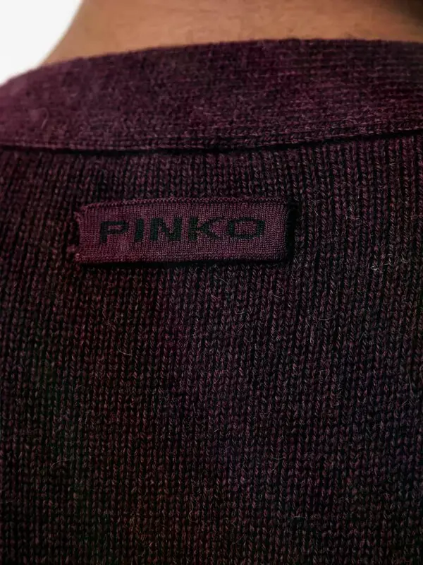 Pinko Wool And Cashmere Cardigan With Diamond Motif