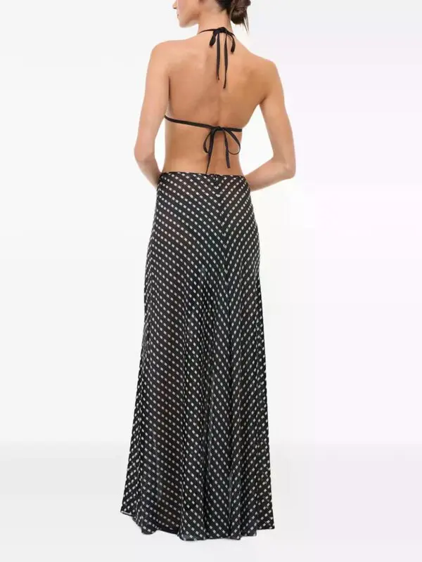 Staud Velma Geometric-print Silk Maxi Skirt